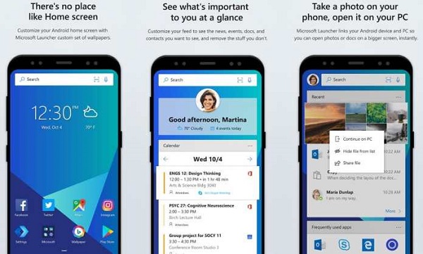 Cortana telah terintegrasi dengan Microsoft Launcher