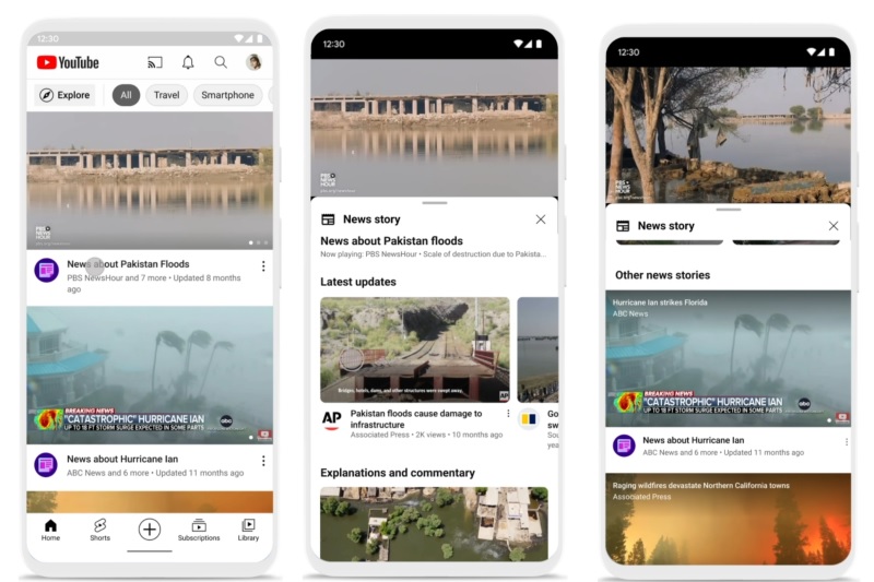 YouTube punya tampilan khusus untuk konten berita